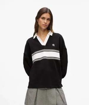 Karl Lagerfeld Ikon Rugby Sweatshirt - Black