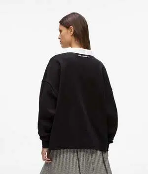 Karl Lagerfeld Ikon Rugby Sweatshirt - Black
