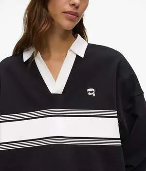 Karl Lagerfeld Ikon Rugby Sweatshirt - Black