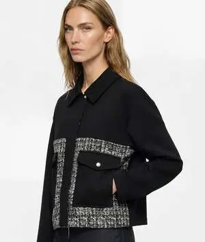 Karl Lagerfeld Bouclé Panel Sweatshirt