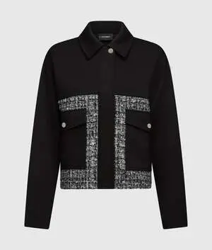 Karl Lagerfeld Bouclé Panel Sweatshirt