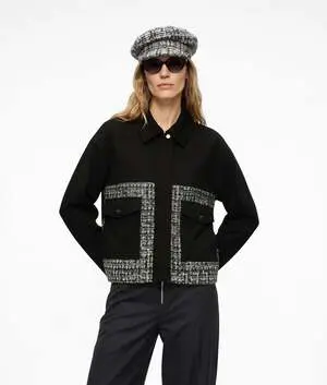 Karl Lagerfeld Bouclé Panel Sweatshirt