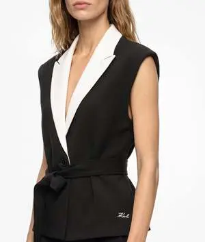 Karl Lagerfeld Contrast Lapel Waistcoat