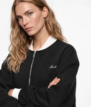 Karl Lagerfeld Contrast Bomber Sweatshirt