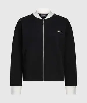 Karl Lagerfeld Contrast Bomber Sweatshirt