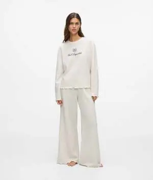 Karl Lagerfeld Long-sleeved Waffle Pajama Set