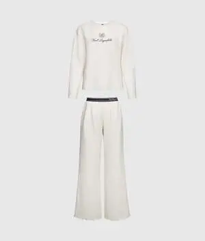 Karl Lagerfeld Long-sleeved Waffle Pajama Set