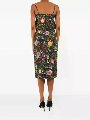 Victoria Beckham Floral-print Ruffled Midi Dress