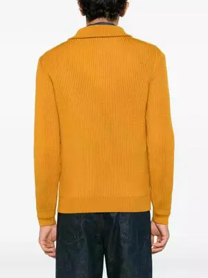 LUIGI GENTILE Ribbed-knit Half-zip Sweater