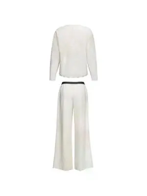 Karl Lagerfeld Logo-detail Waffle-knit Pajamas Set - Neutrals