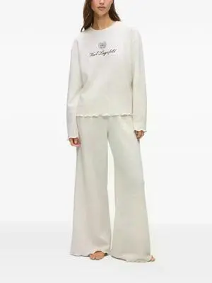 Karl Lagerfeld Logo-detail Waffle-knit Pajamas Set
