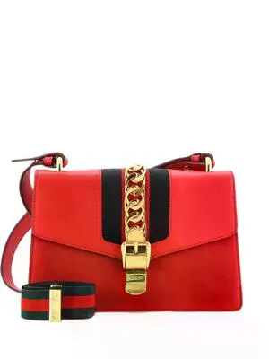 Gucci Sylvie Leather Small Shoulder Bag - Red