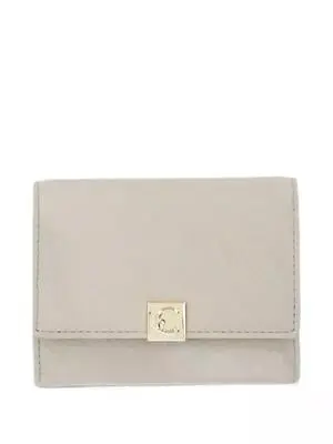 COCCINELLE Pansy Logo-plaque Pebbled-leather Wallet - Grey