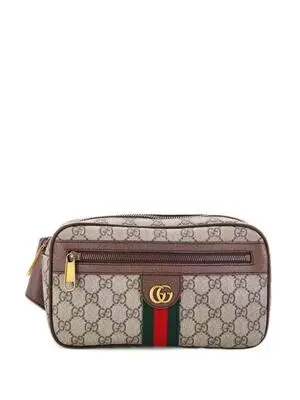 Gucci Ophidia Gg Coated Canvas Medium Belt Bag - Brown