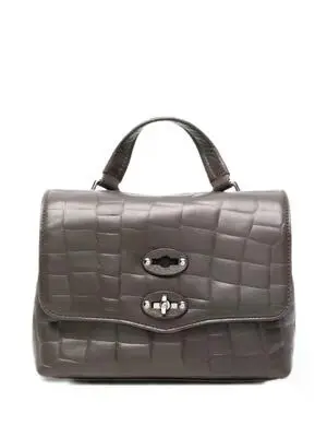 ZANELLATO Baby Postina Croc-effect Leather Tote Bag - Brown