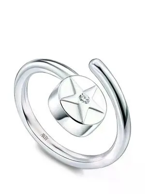 ANTY Aura Duo Curve Topaz Rings - Silver