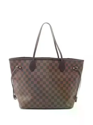 LOUIS VUITTON 2009 Mm Neverfull Damier Ebene Tote Bag - Brown