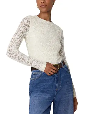 Whistles Long Sleeve Lace Top