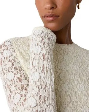 Whistles Long Sleeve Lace Top