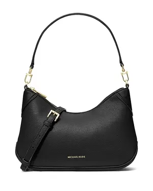 Michael Kors Jet Set Leather Convertible Pochette Crossbody - Black