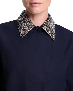 TWP New Chapter Crystal Collar Cotton Top