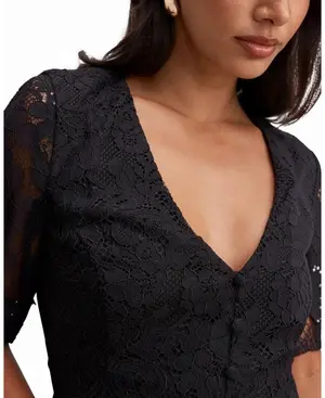 EVER NEW Vienna Lace V Neck Top