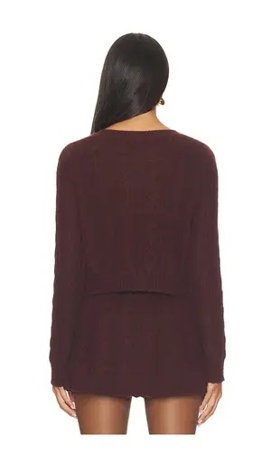 LoveShackFancy Eugenie Cardigan In Brown