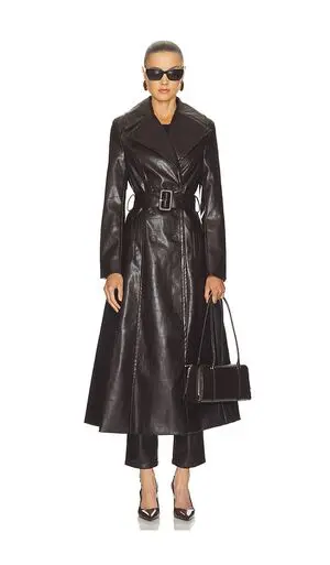 Bardot Andros Faux Croc Leather Coat In Purple