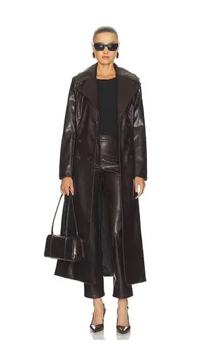 Bardot Andros Faux Croc Leather Coat In Purple