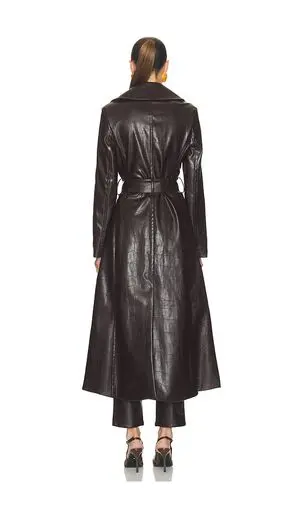 Bardot Andros Faux Croc Leather Coat In Purple