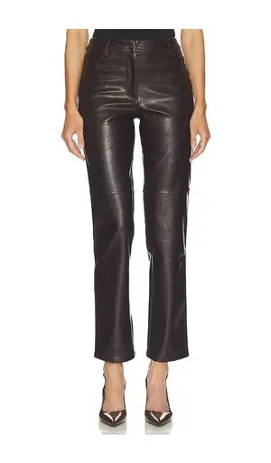 Bardot Nia Faux Croc Leather Pant In Burgundy - Deep Plum