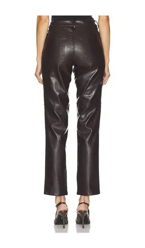 Bardot Nia Faux Croc Leather Pant In Burgundy