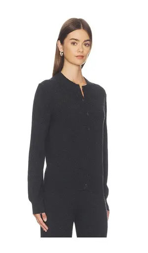Naadam Atelier Cashmino High Neck Cardigan In Grey
