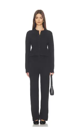 Naadam Atelier Cashmino High Neck Cardigan In Grey
