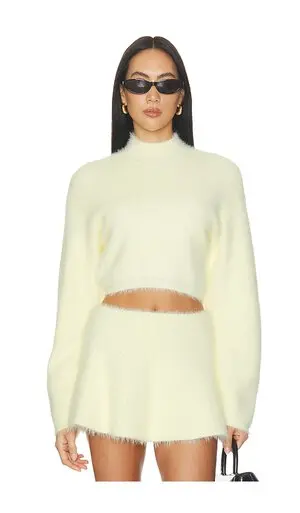 LOVERS AND FRIENDS Ellianna Mock Neck Sweater In Ivory - Vanilla