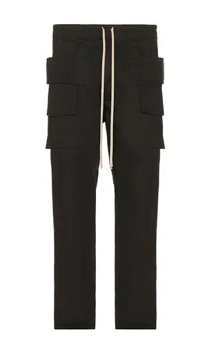 Rick Owens Cotton Twill Creatch Cargo Drawstring - Black