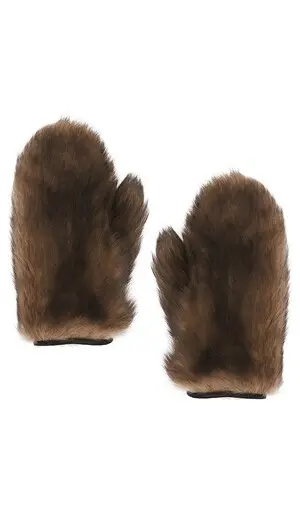 Magda Butrym Fur Gloves - Brown