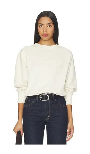 ANINE BING Harry Shrunken Signet Sweatshirt In Ivory
