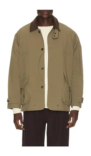 WORKS AND DAYS Natural Dye Hunting Jacket In Metallic Bronze - Olive