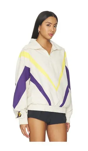 Terez Los Angeles Lakers Windbreaker In Cream