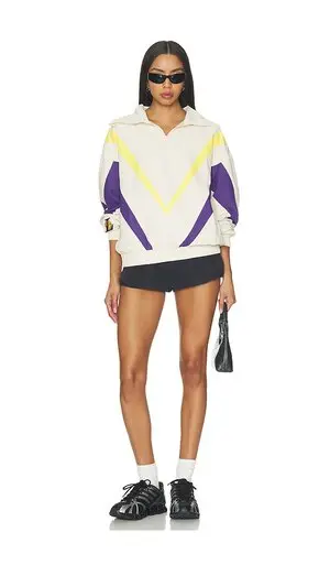 Terez Los Angeles Lakers Windbreaker In Cream