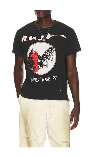MadeWorn Rush 90's Crew Tee In Charcoal - Coal