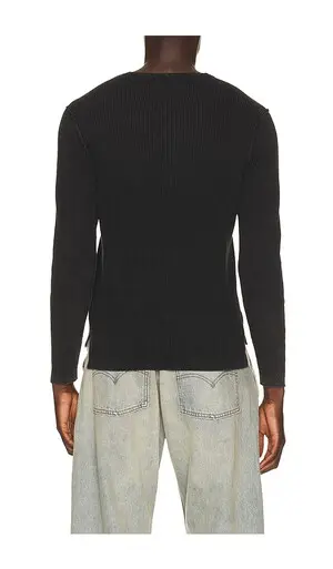 SCHOTT Stonewashed Henley Sweater