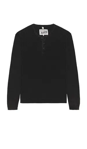 SCHOTT Stonewashed Henley Sweater