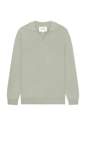 Soft Goat Polo In Grey - Grey Sage