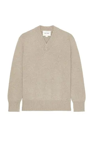 Soft Goat V Neck Sweater In Grey