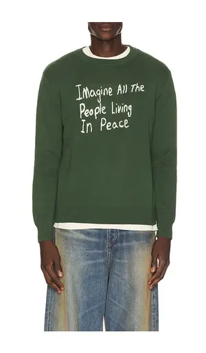 MUSEUM OF PEACE & QUIET Imagine Knit Sweater In Green - Pine