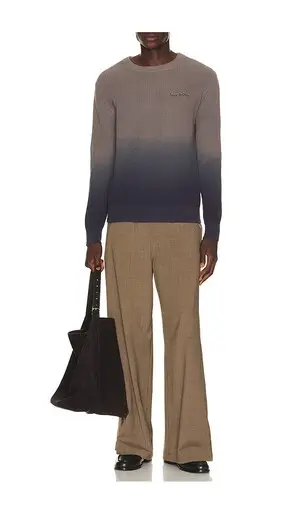 MUSEUM OF PEACE & QUIET Wordmark Knit Sweater In Blue