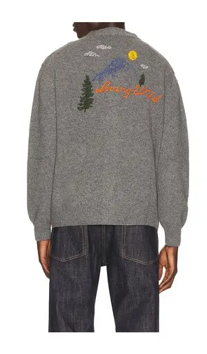 President's P's Wool Hand Embroidery Cardigan Sweater