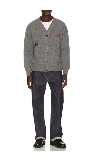President's P's Wool Hand Embroidery Cardigan Sweater